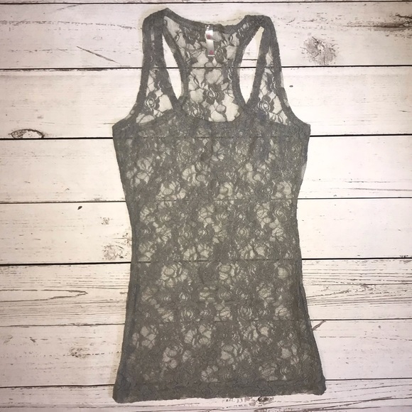 Xhilaration | Tops | Xhilaration Gray Lace Racerback Tank Top Xs | Poshmark